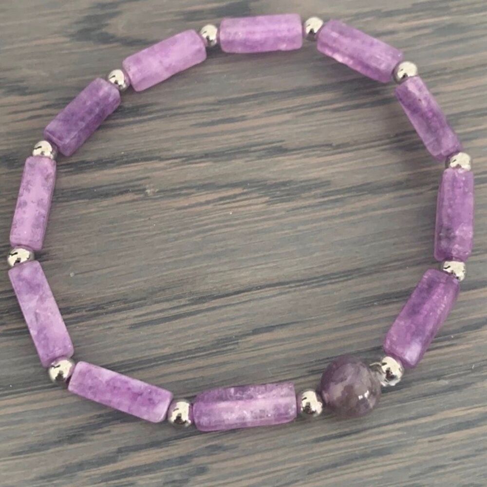 Accessories | Mens Natural Amethyst Purple Stone Beaded Stretch ...